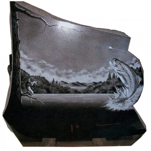 Fishing in action · E-030 · Memorial Headstone