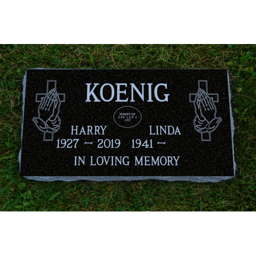 Black Polished Flat Marker #122 · PF122BP · Memorial Headstone